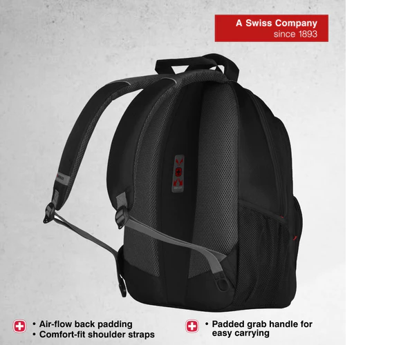 Wenger Pillar Laptop Backpack (Black & Gray ) – Bagpoint