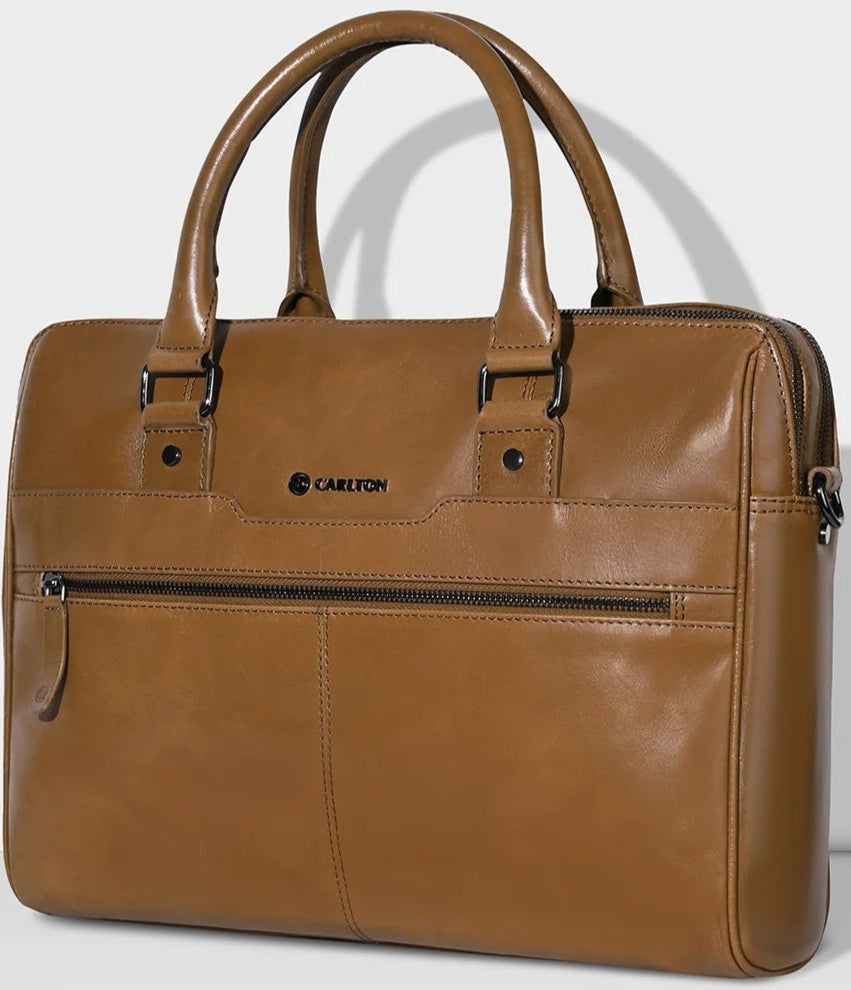 Carlton Urban Satchel Double Guest Office Bag (Tan) – Bagpoint